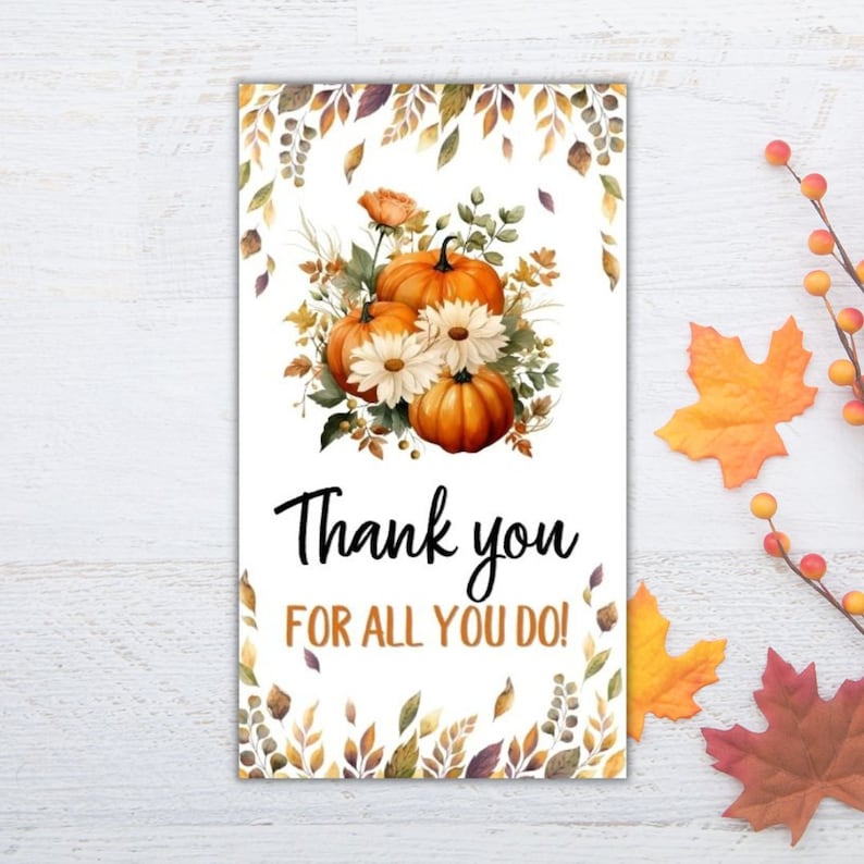 Printable Thanksgiving Gift Tags Fall Thank You Tags Instant Download ...