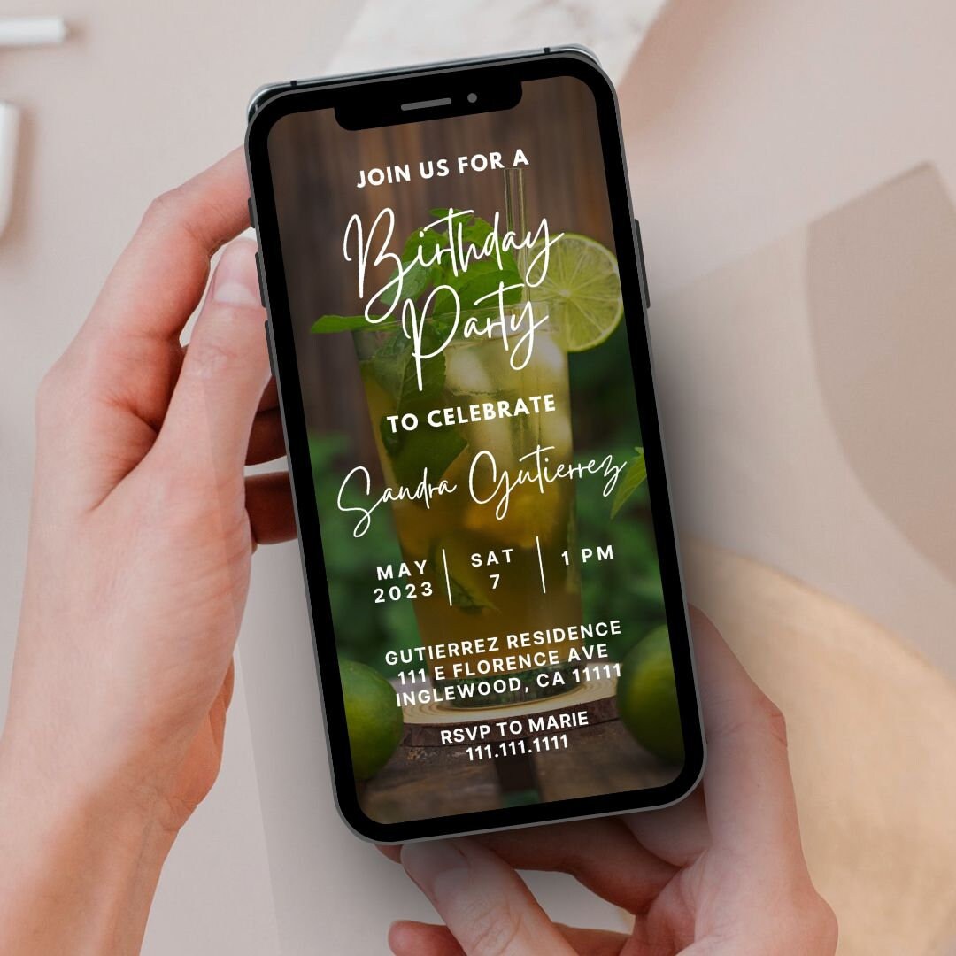 Birthday Party Digital Invitation Template Editable Canva Template ...