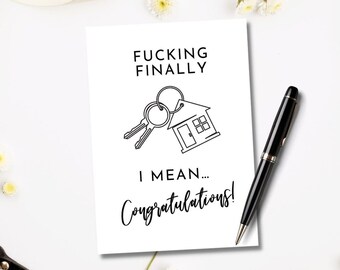 Printable Fucking Finally Card Funny Congratulations Card | Etsy