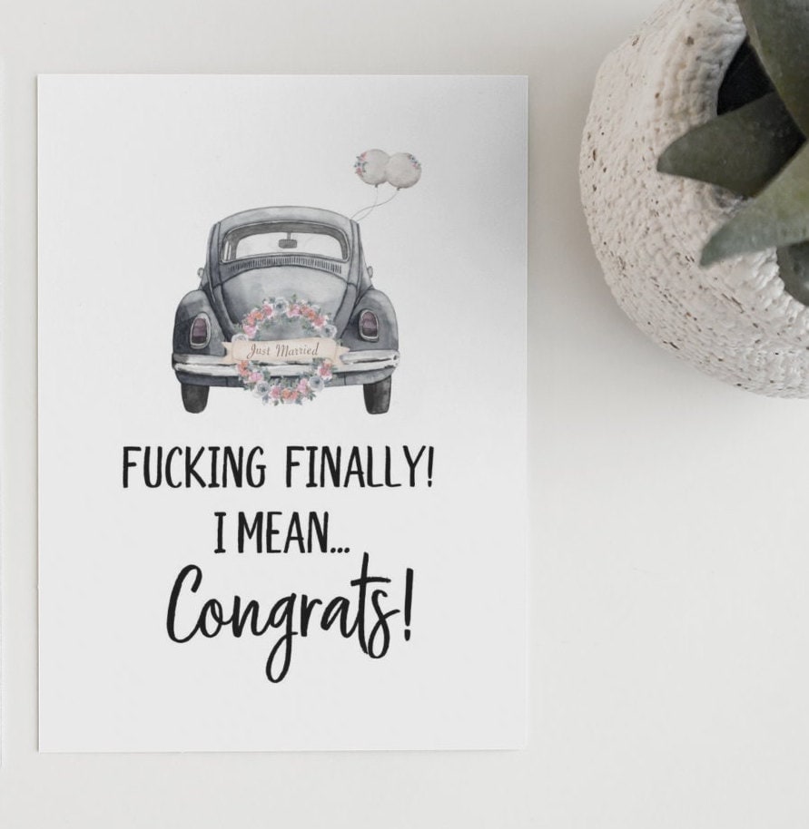 Printable Fucking Finally Card Funny Congratulations Card - Etsy