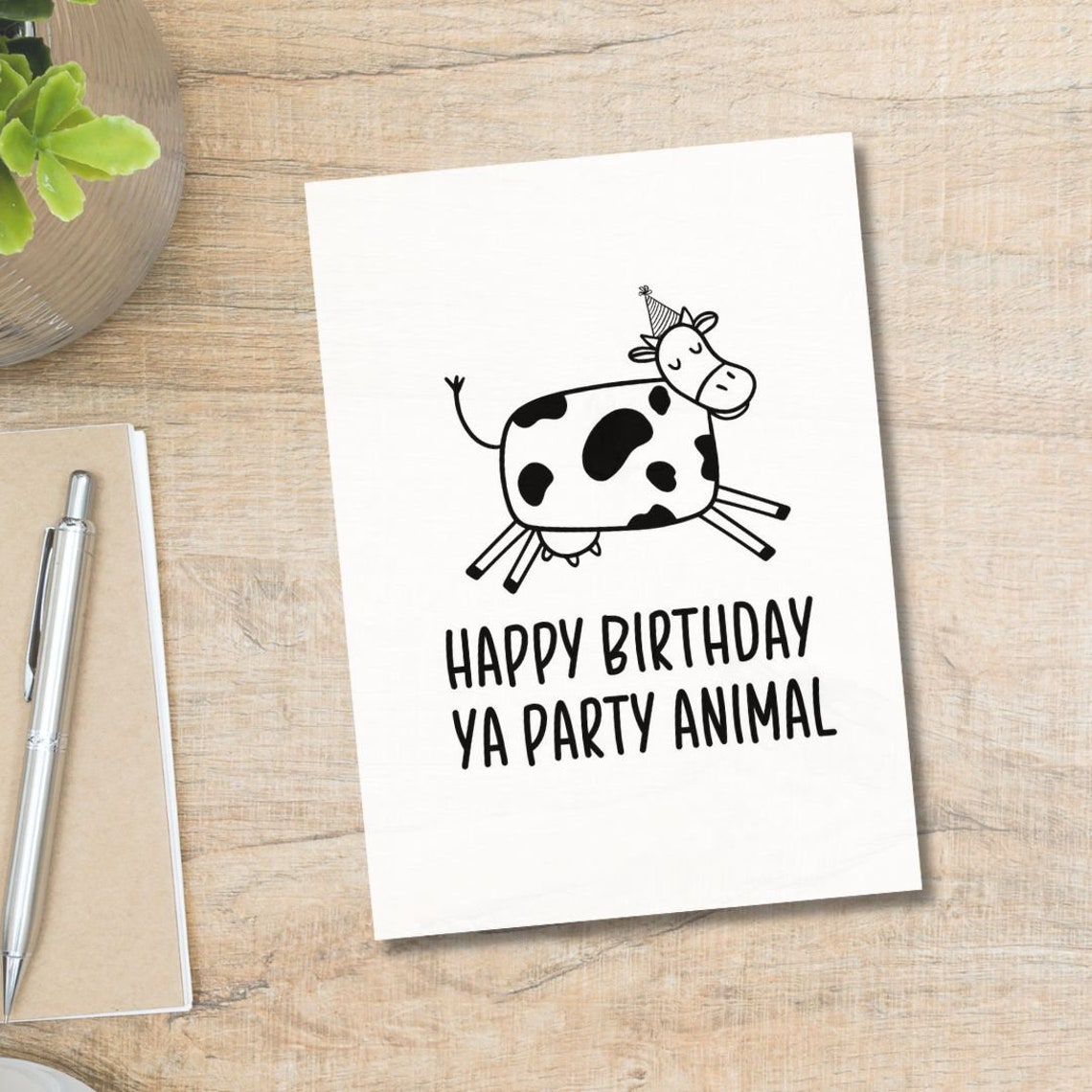 Printable Happy Birthday Ya Party Animal Card | Instant Download ...