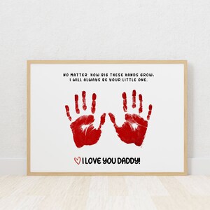 I Love You Daddy Handprint Art | Gift for Dad | Gift for Grandpa ...