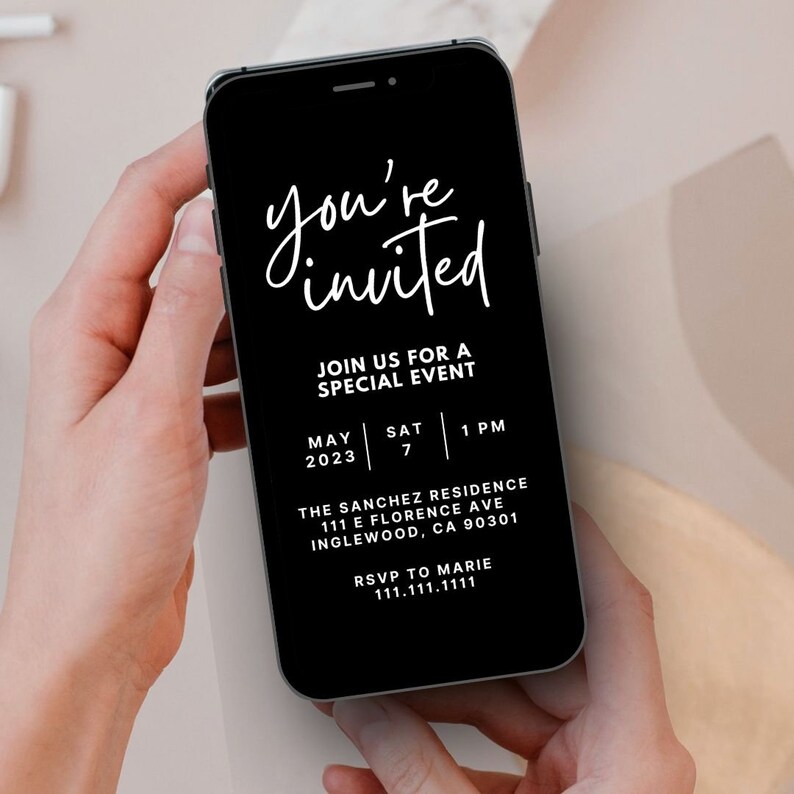 Modern Business Digital Invitation | Canva Editable Template ...