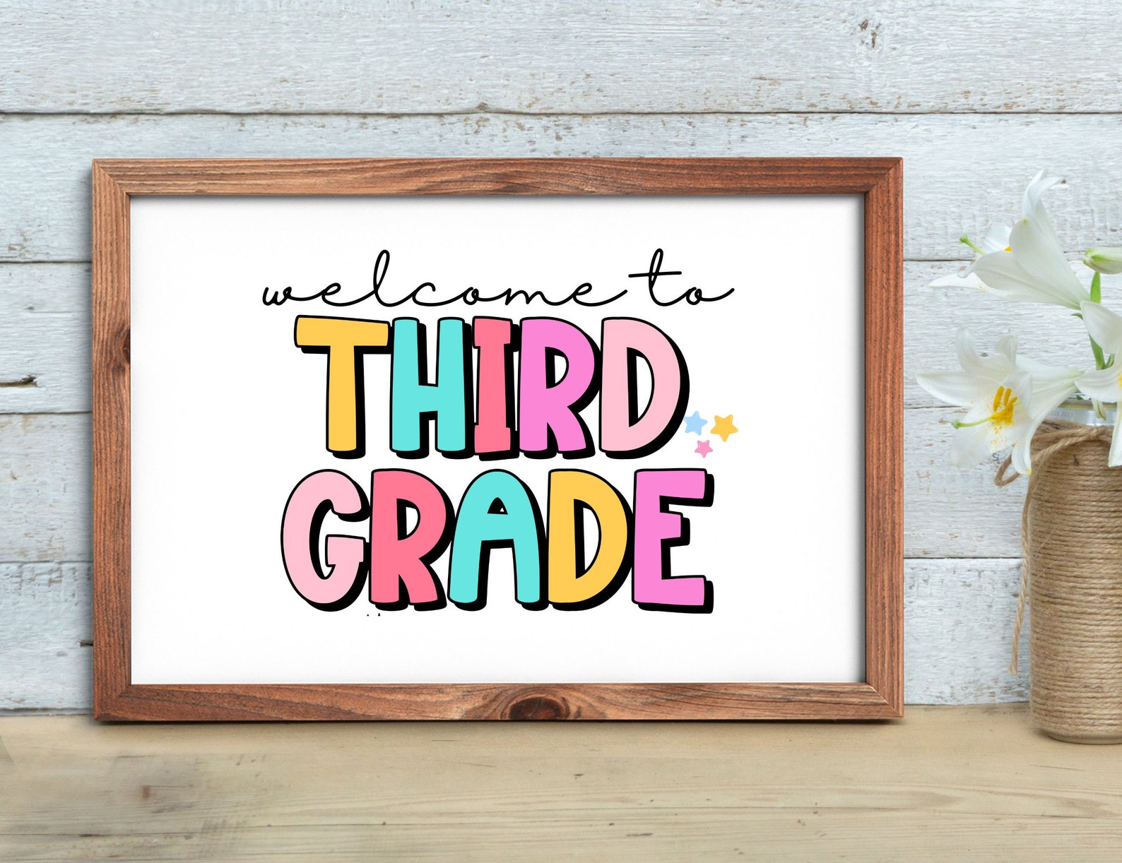 Printable Welcome to Third Grade Sign Colorful Classroom Sign Third ...