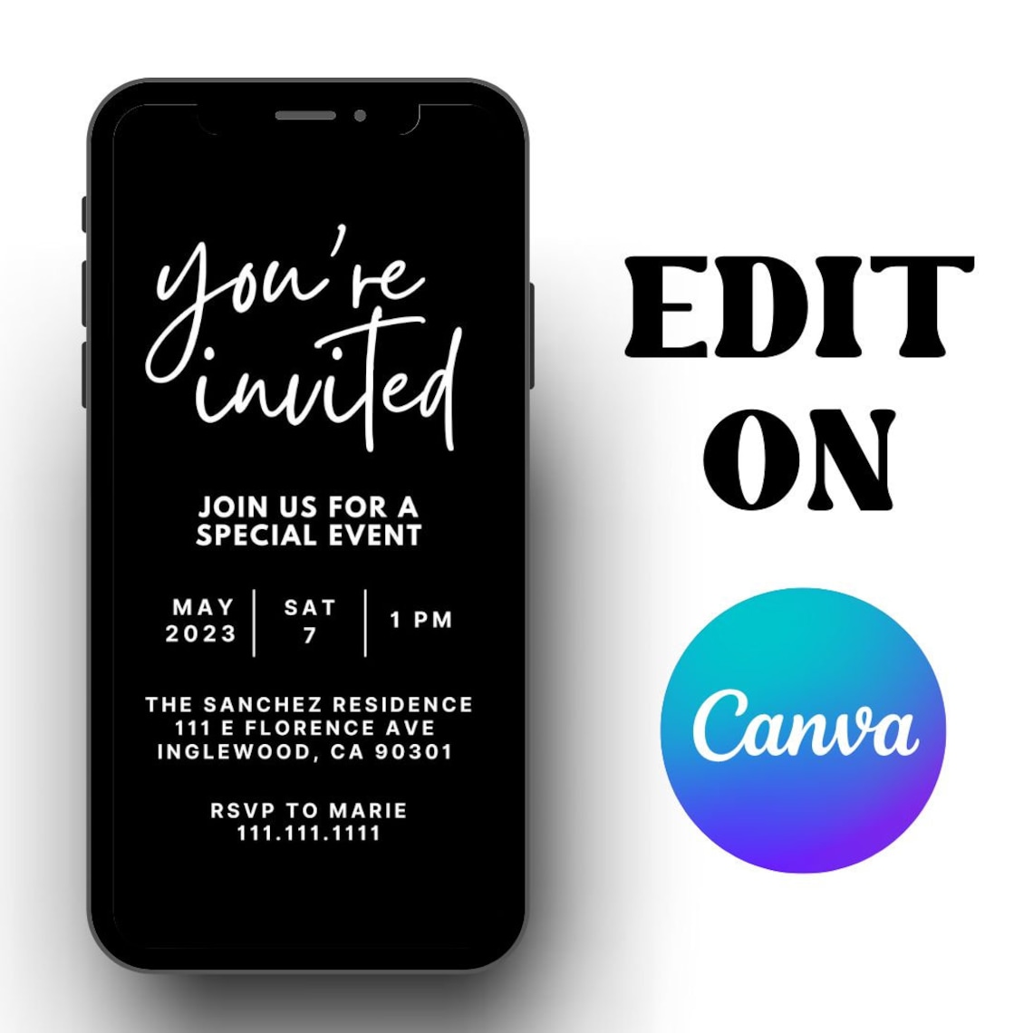 Modern Business Digital Invitation Canva Editable Template - Etsy