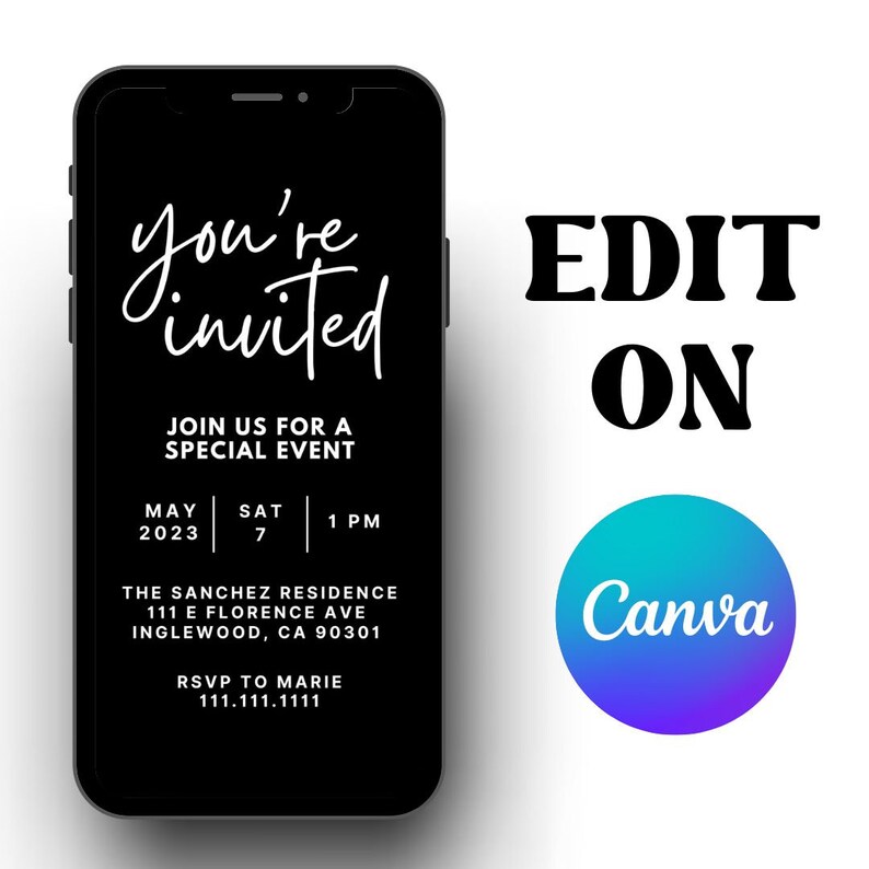 Modern Business Digital Invitation | Canva Editable Template ...