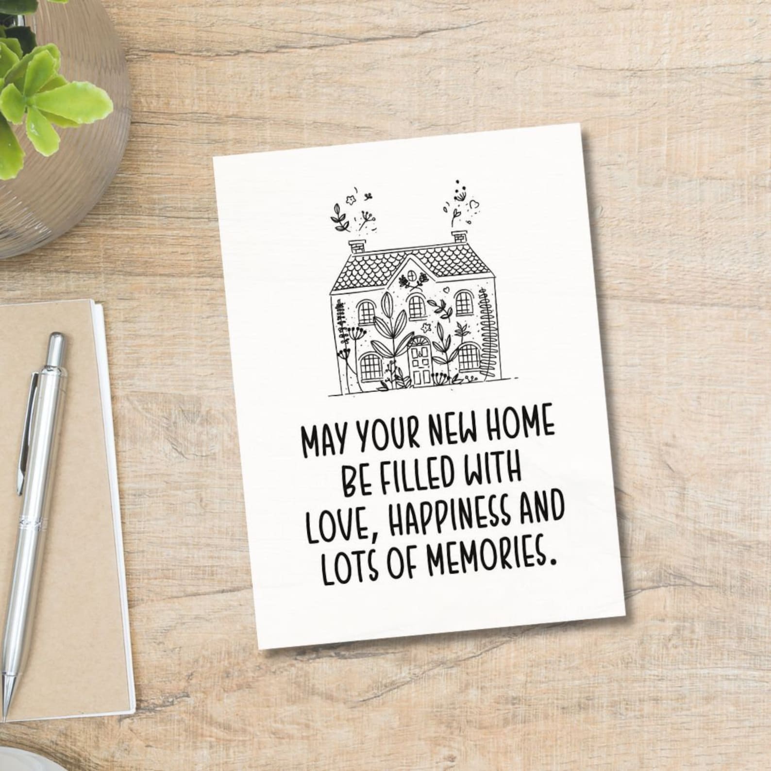 Printable New Home Wishes Blessings Card | New Home Card | House ...