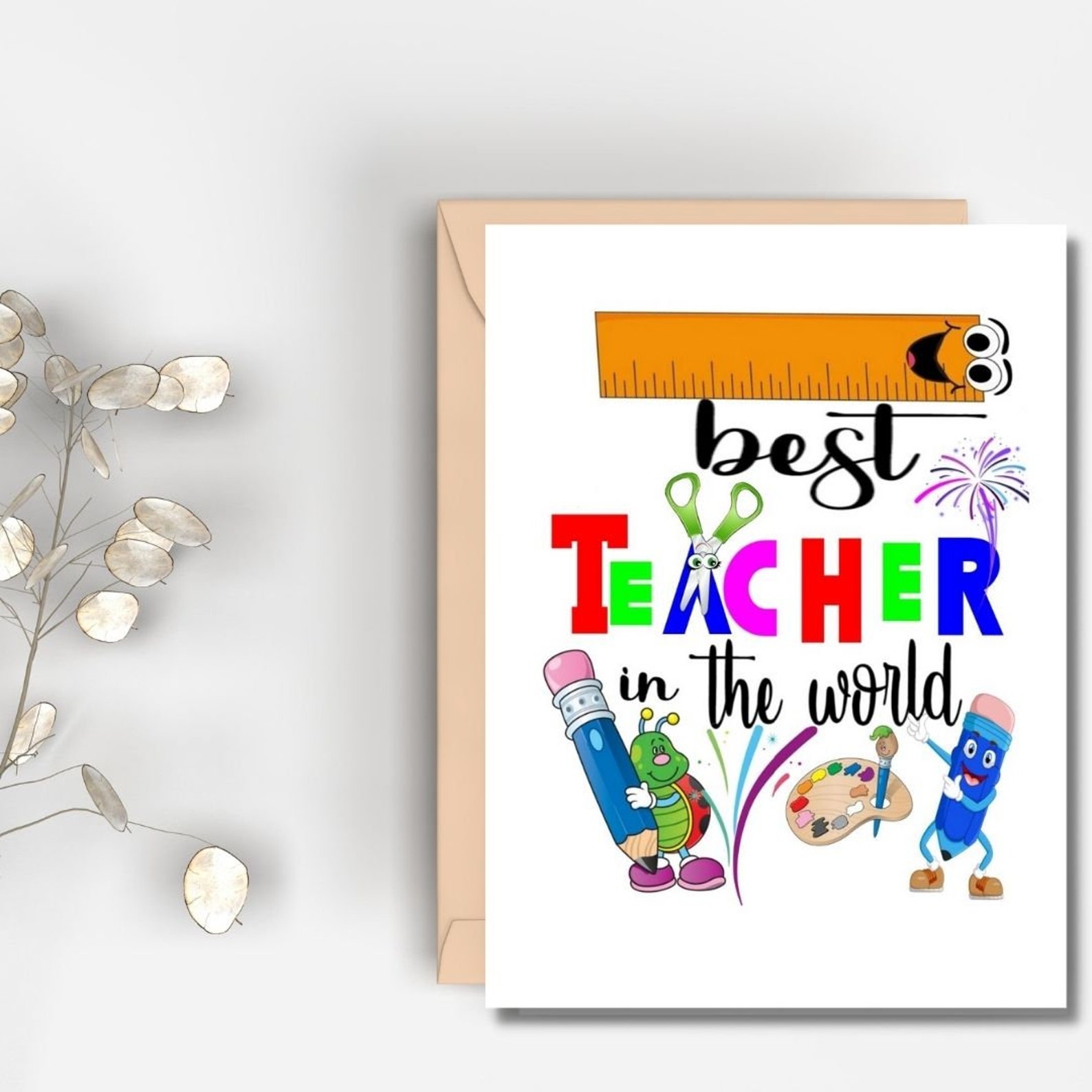 Printable Best Teacher Card Instant Download Teacher - Etsy