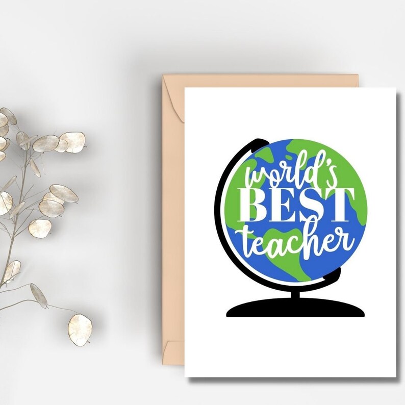 Printable Worlds Best Teacher Card Instant Download - Etsy