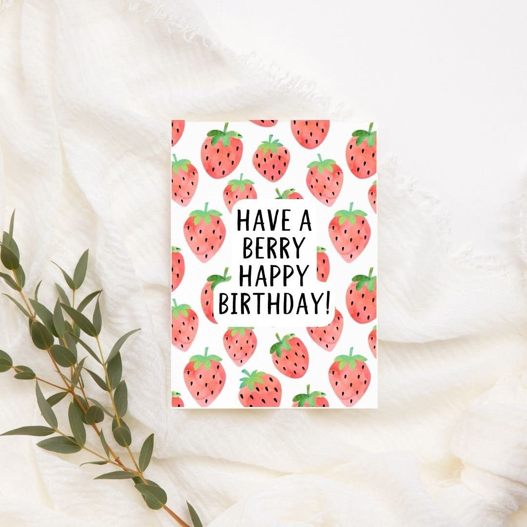 Printable Birthday Card Berry Happy Birthday Card Funny Birthday Card ...