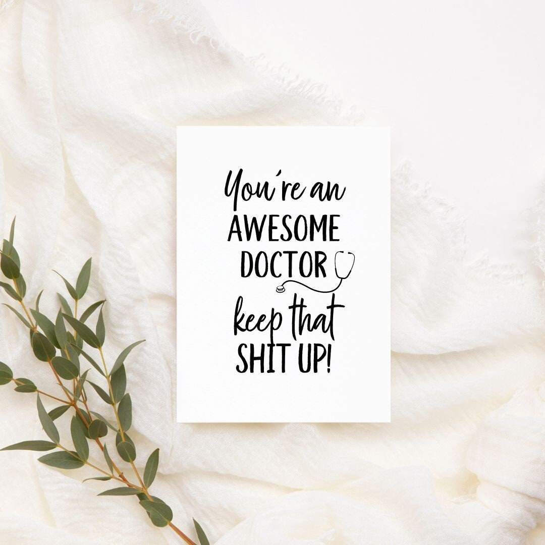 Printable You're an Awesome Doctor Card Funny Doctor Card Digital ...