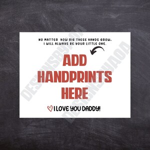 I Love You Daddy Handprint Art | Gift for Dad | Gift for Grandpa ...