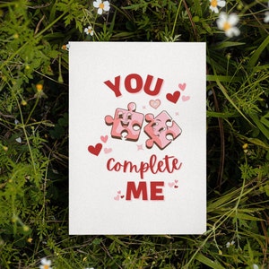 Printable You Complete Me Card | Puzzle Card | Funny Anniversary Card ...