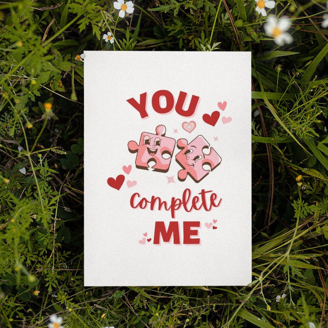 Printable You Complete Me Card Puzzle Card Funny Anniversary Card Funny ...