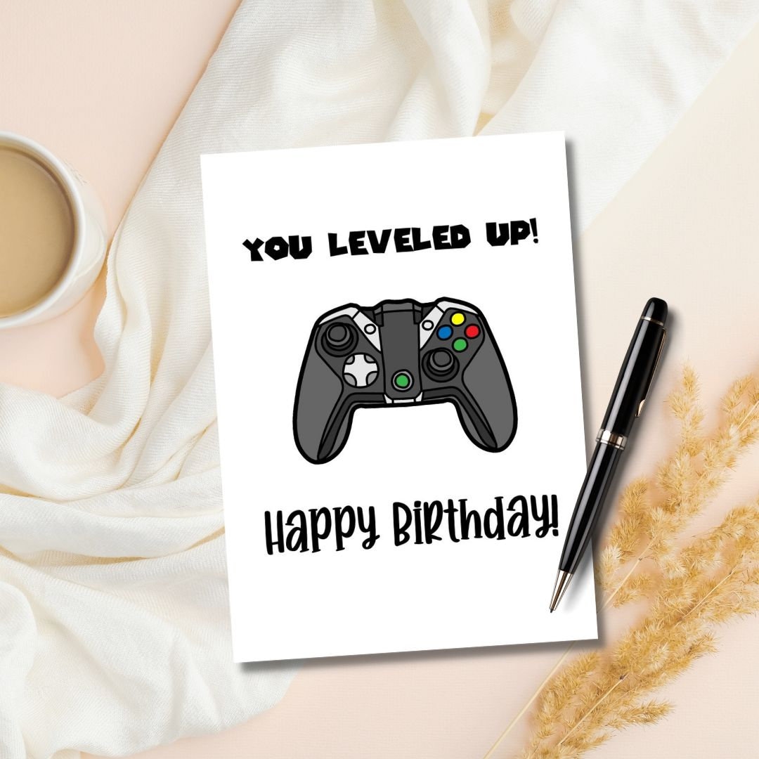Printable You Leveled up Happy Birthday Card | Instant Download | Funny ...
