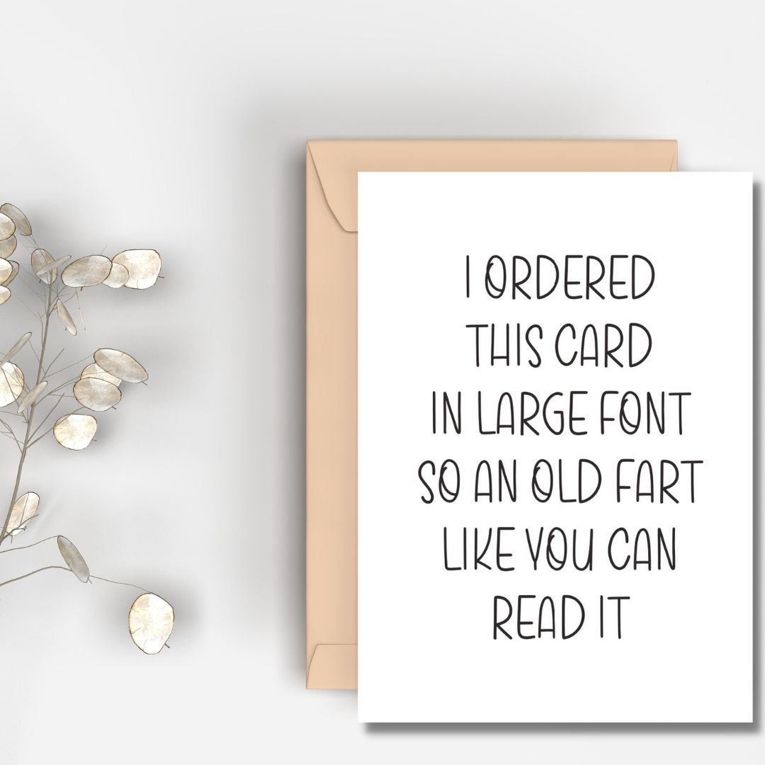 Printable Old Fart | Instant Download | Funny Birthday Card | Digital ...