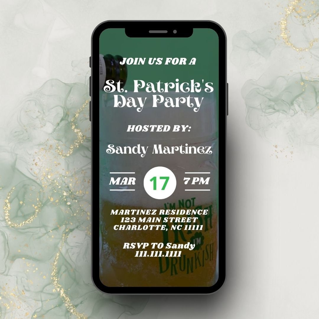 St. Patrick's Day Video Invitation Template | Editable Canva Template ...