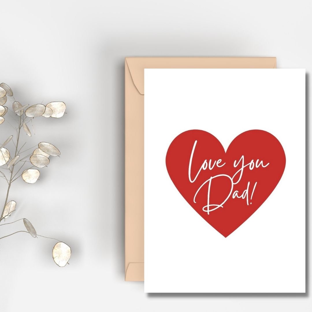 Printable Love You Dad Card Instant Download Dad Card Digital Download ...