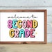 Printable Welcome to Second Grade Sign Colorful Classroom Sign Second ...