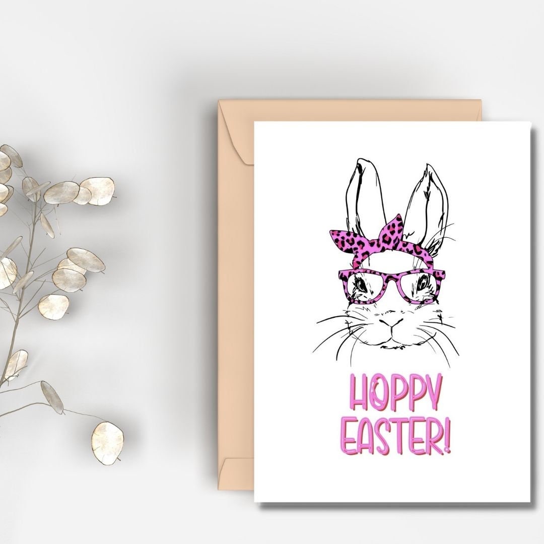 Printable Hoppy Easter Card Instant Download Happy Easter Card Easter ...