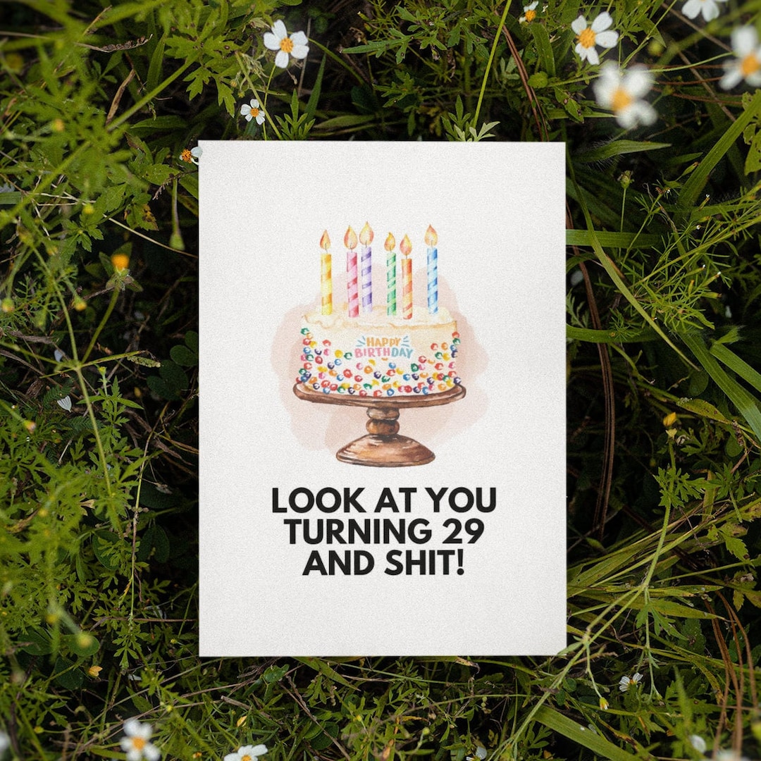 Printable 29th Birthday Card | Instant Download | Funny Birthday Card ...