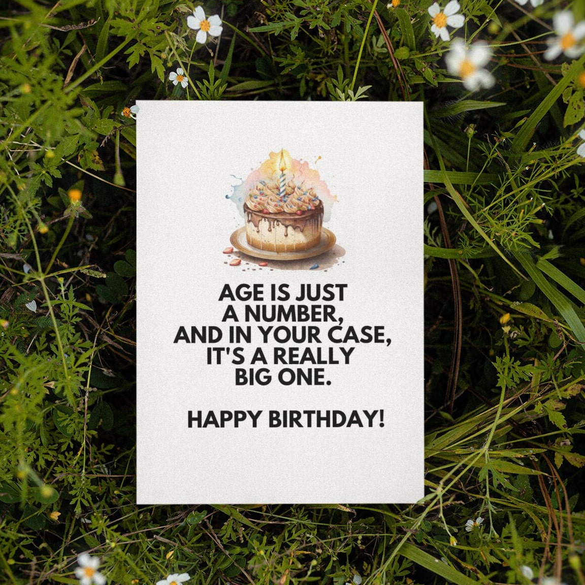 Printable Age is Just A Number Card Instant Download Funny Birthday ...