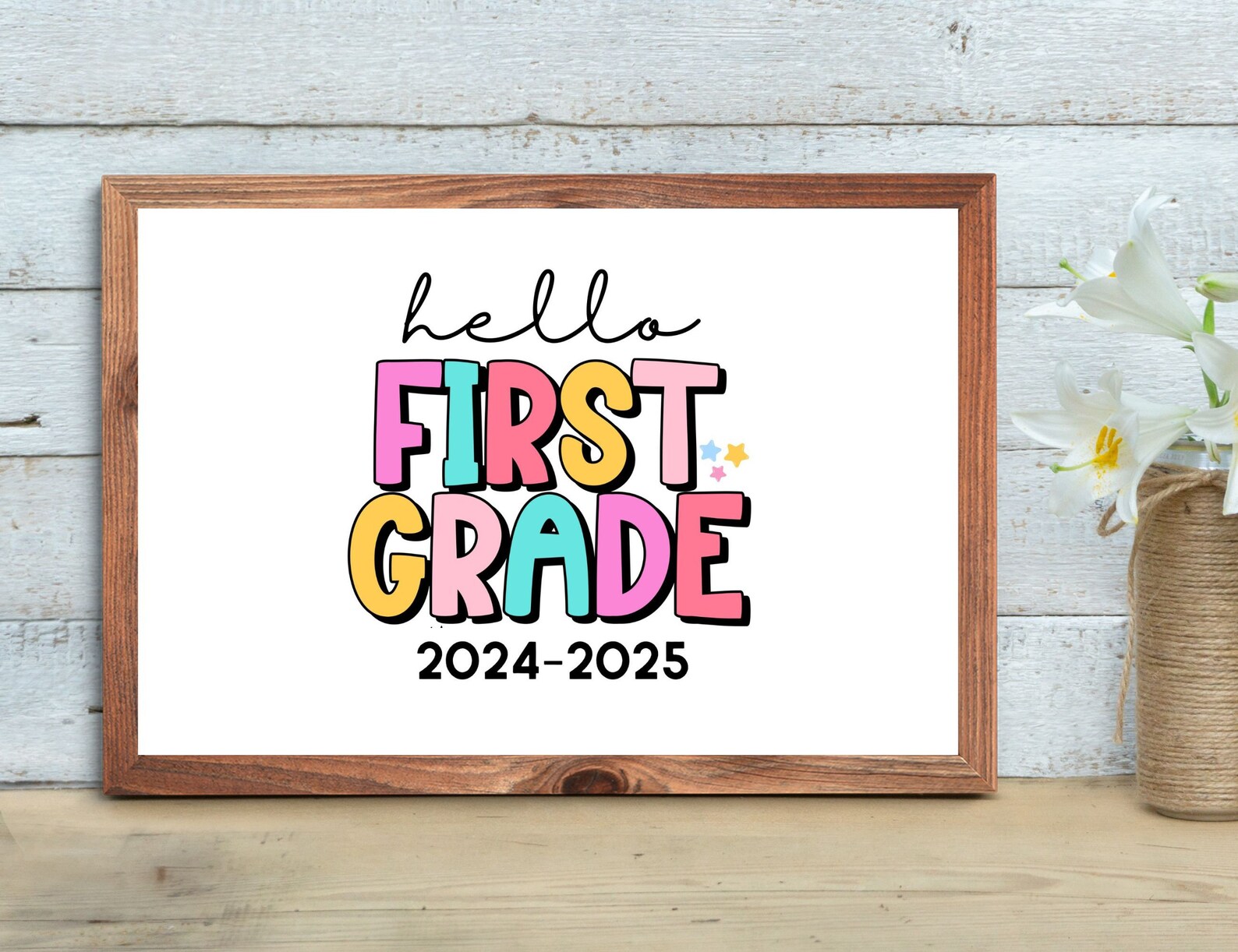 Printable First Day of First Grade 2024 Sign First Grade Sign Hello ...