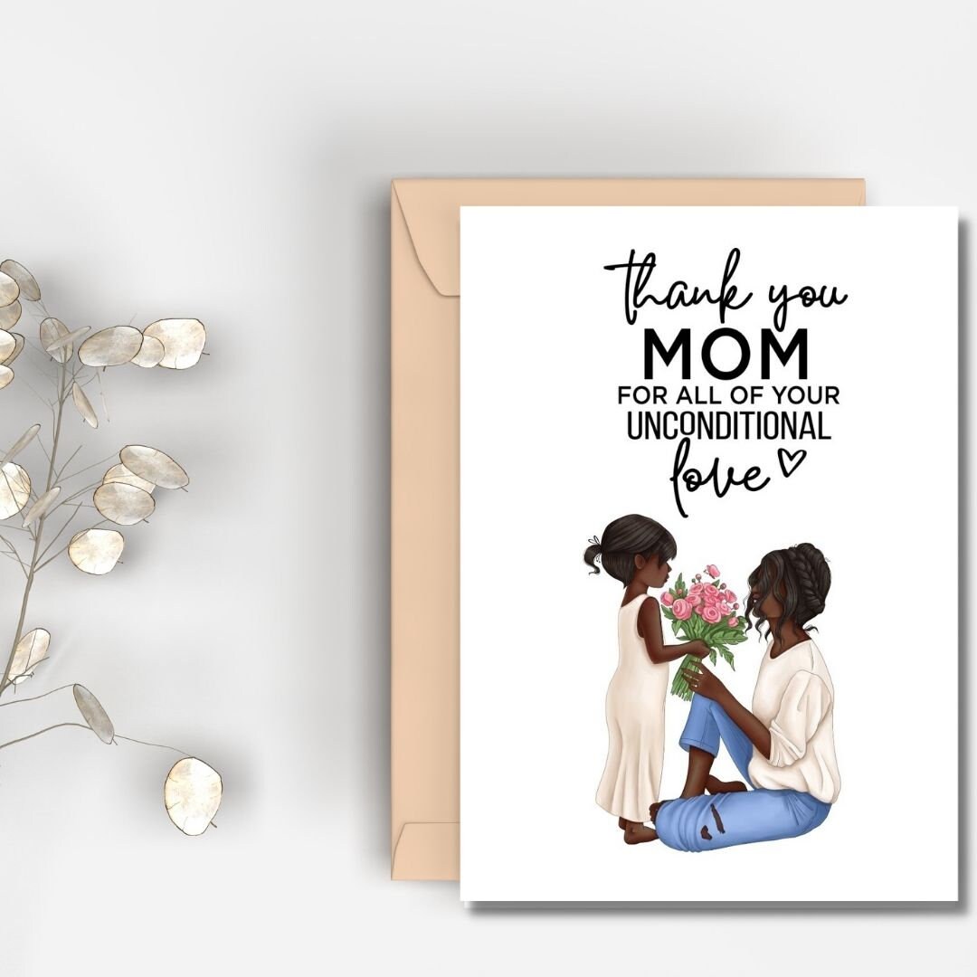 Printable Thank You Mom for All Your Love Card Instant Download Mom ...