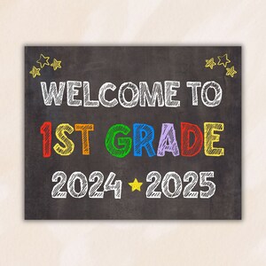 Printable Welcome to First Grade Sign Colorful Classroom Sign First ...
