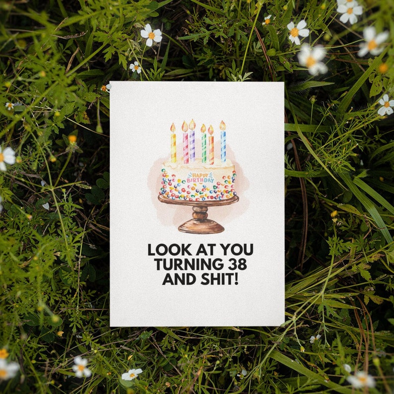 Printable 38th Birthday Card Instant Download Funny Birthday Card ...