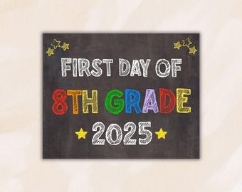 Printable First Day of Second Grade 2025 Sign Second Grade Sign Hello ...