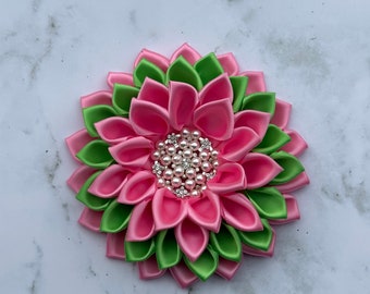 AKA Brooch, Gift for Soror, AKA Pink and Green Brooch, Crown Brooch ...