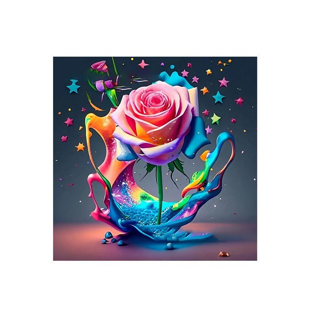 Gorgeous Rose Diamond Art Painting Kit Item DM28 . 11.8x11.8" - Etsy