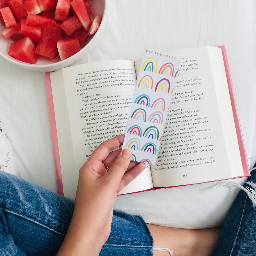 Rainbow Laminated Bookmark Illustrated Bookmarks Handmade Bookmarks ...