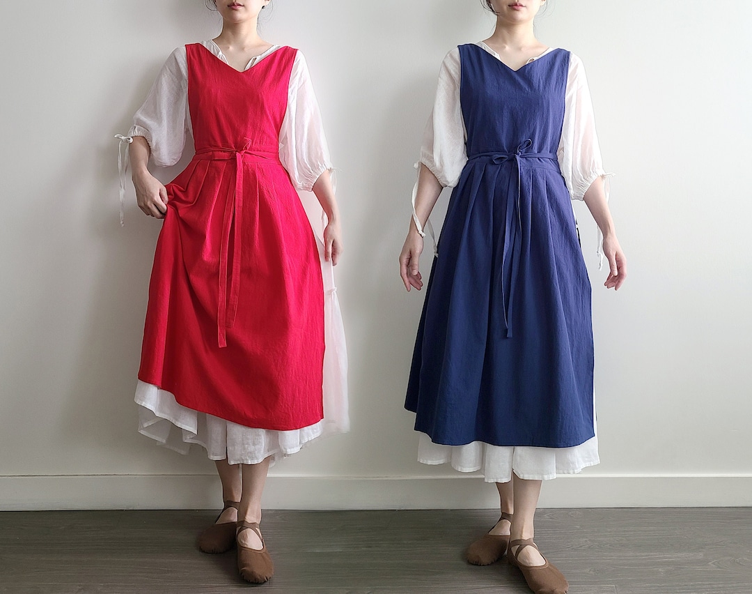 Pinafore Apron Dress, Vintage Style Cottage Aprons for Women, S - Plus ...