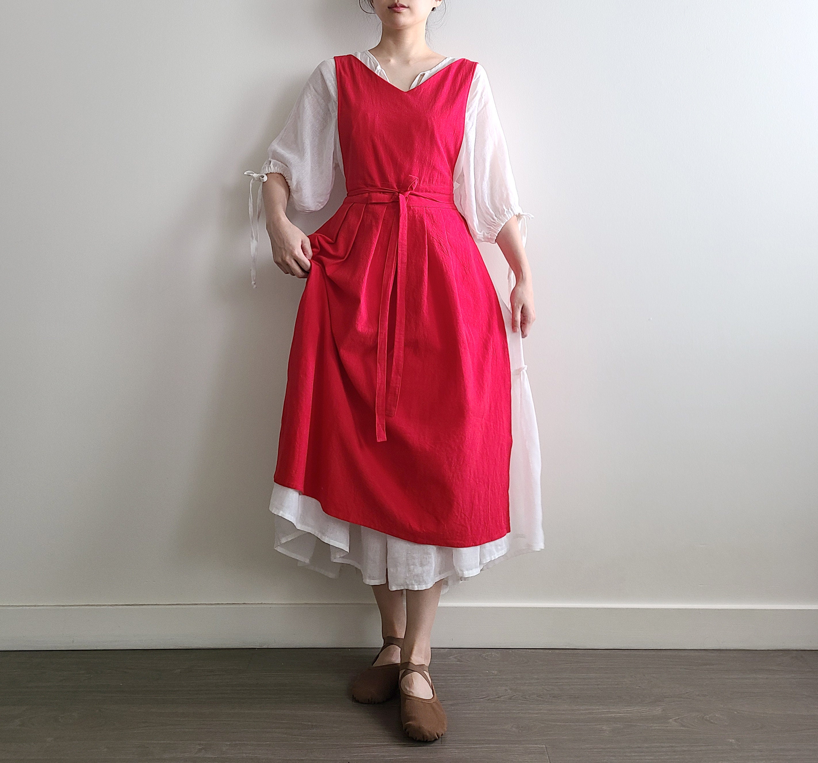 Pinafore Apron Dress, Vintage Style Cottage Aprons for Women, S - Plus ...