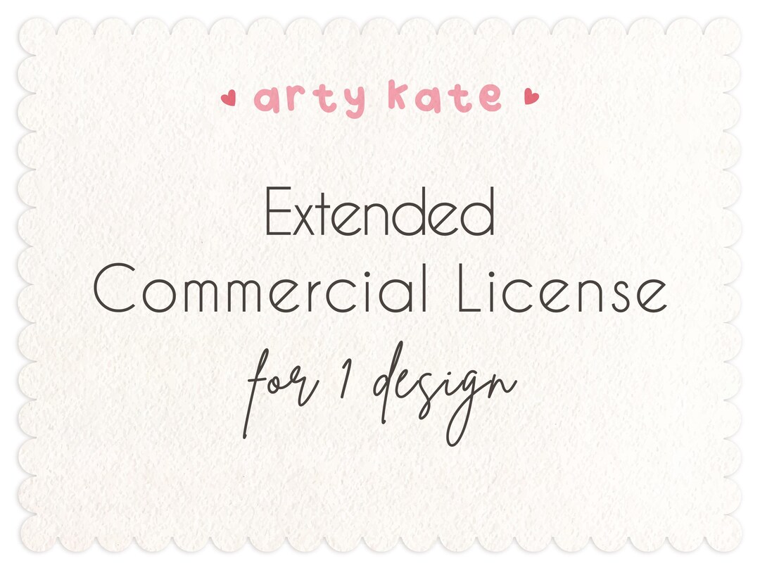 Extended Commercial License, 1 Design, Artykate (digital License Only ...