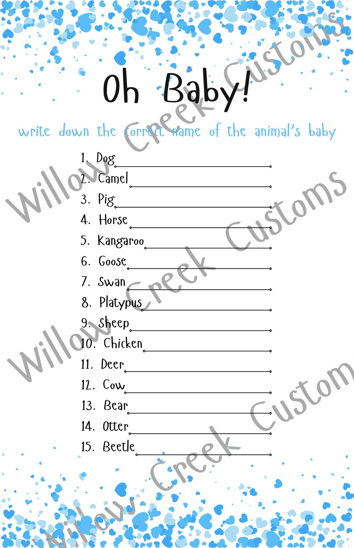 Blue Baby Shower Games Bundle| Boy Baby Shower| Baby Shower Activities ...