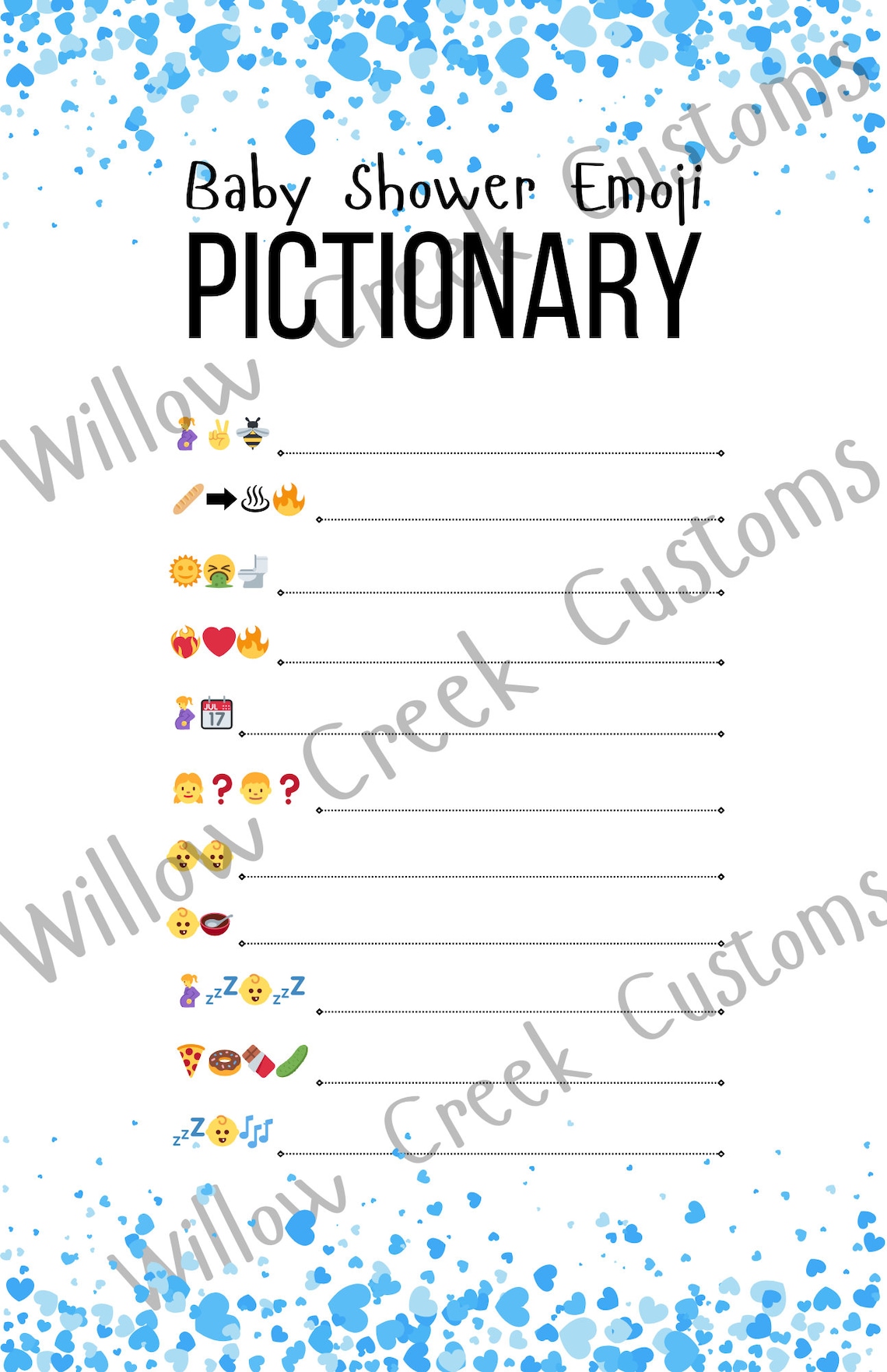 Blue Baby Shower Games Bundle| Boy Baby Shower| Baby Shower Activities ...