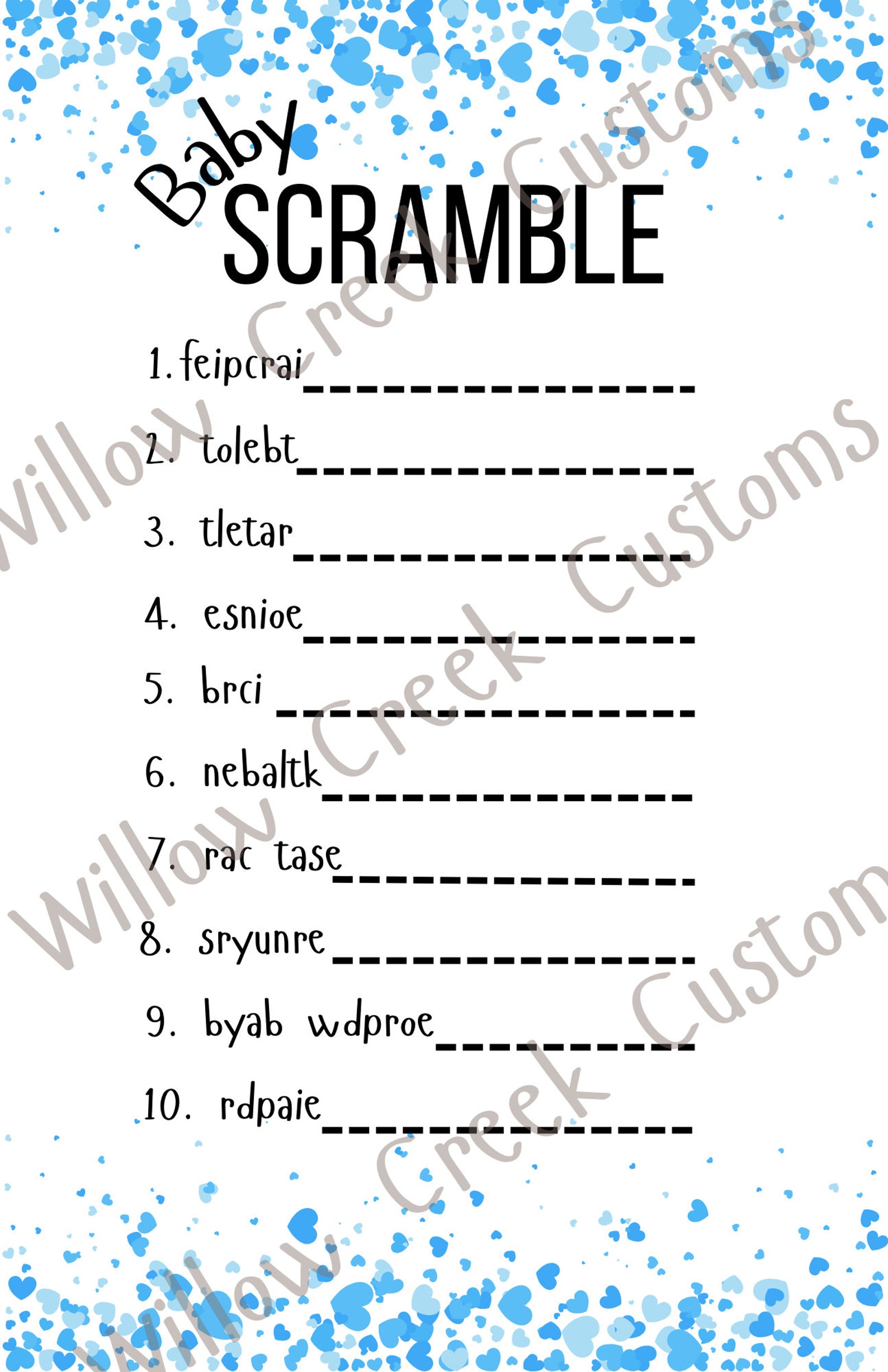 Blue Baby Shower Games Bundle| Boy Baby Shower| Baby Shower Activities ...