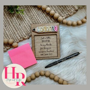 Sticky Note Holder - Teacher - Office - Back to School - Gift - Wood ...