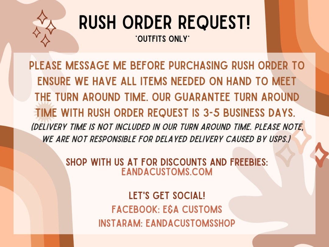 Outfits Only Rush Order Request - Etsy