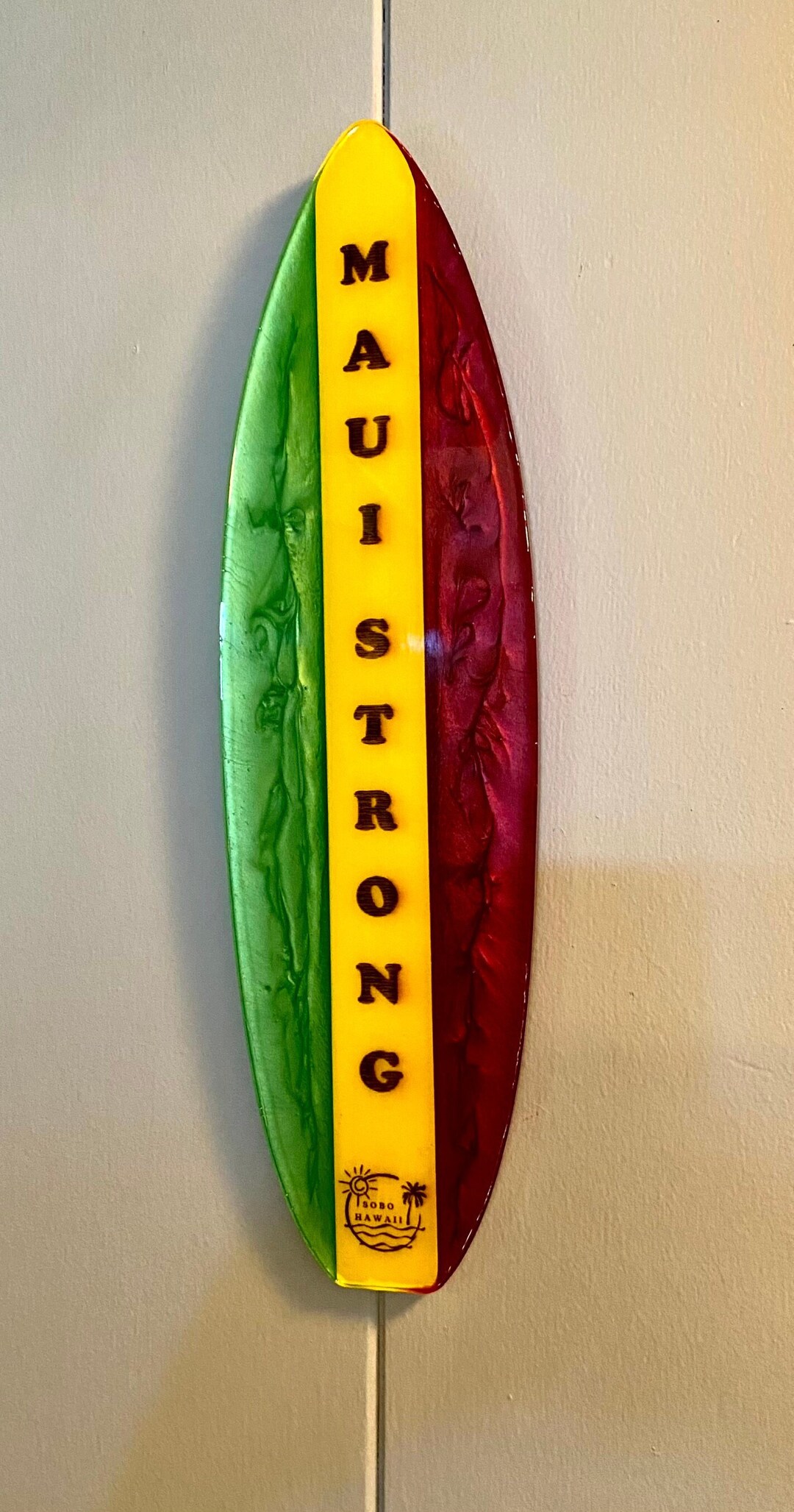 Maui Made Wall Art Surfboard Maui Strong Design - Etsy