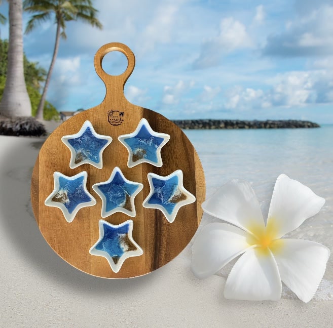 Maui Made Unique Ocean Star Shaped Resin Ring Bowls - Etsy