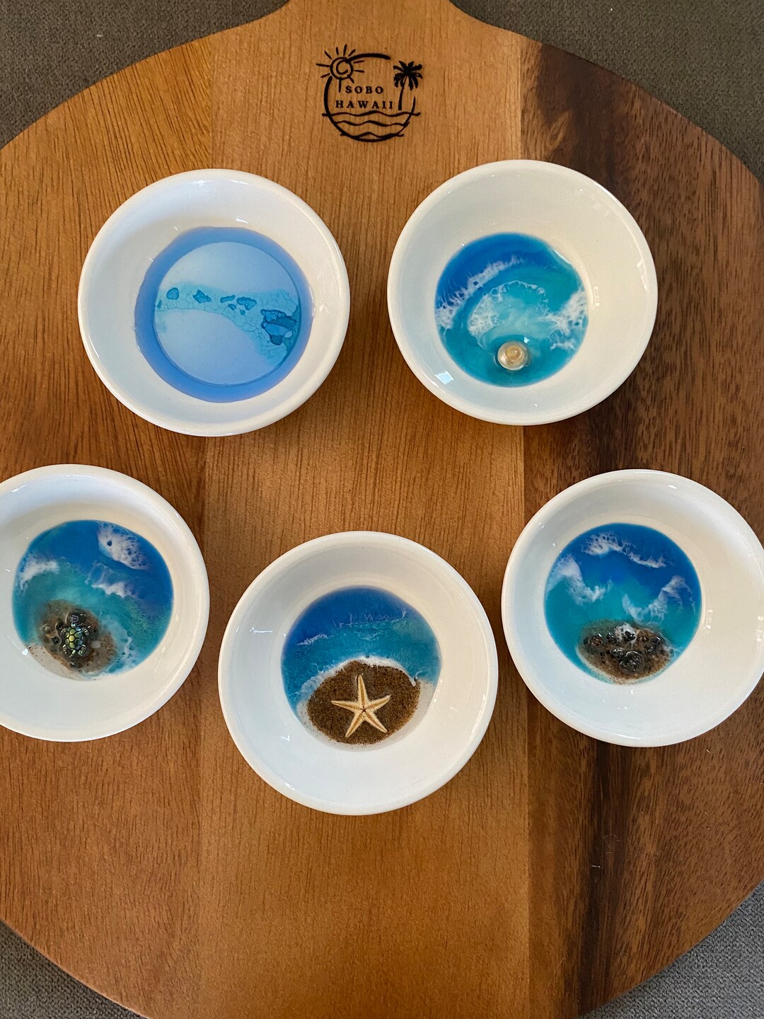 Maui Made Unique Ocean Resin Ring Bowls - Etsy