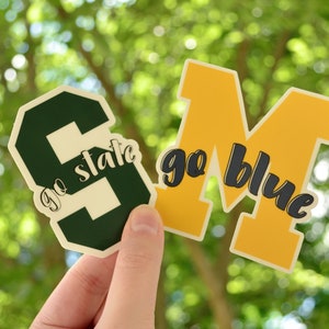 Waterproof Michigan Sticker, Uofm Sticker, Michigan Gift, Ann Arbor, Go ...