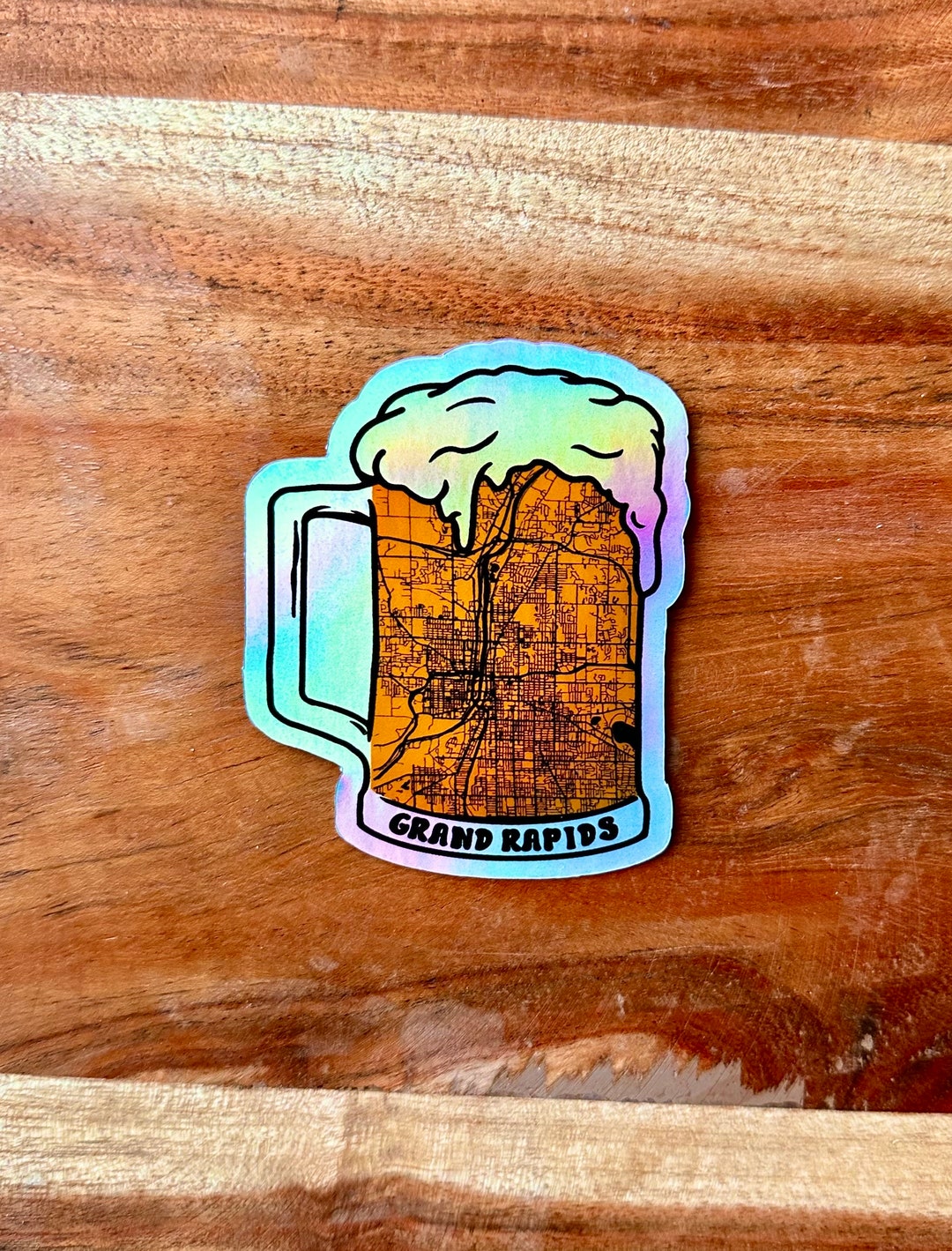 Waterproof Holographic Grand Rapids Beer Sticker, Beer City Sticker ...