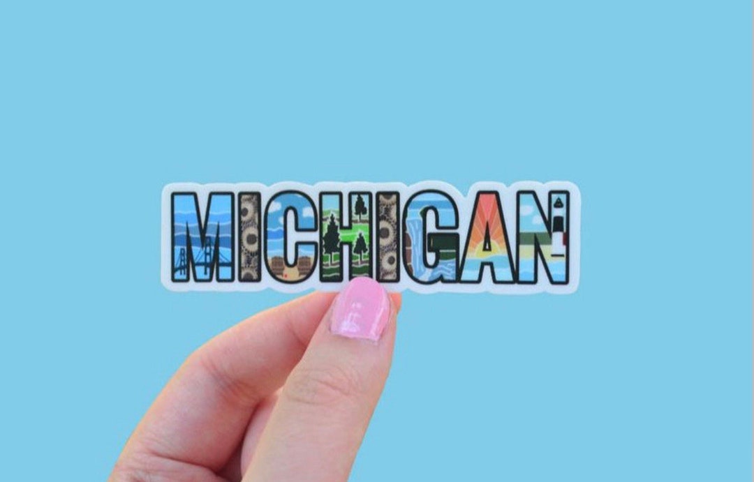 Michigan Sticker, Vinyl Sticker, Michigan Sticker, Weatherproof Sticker ...