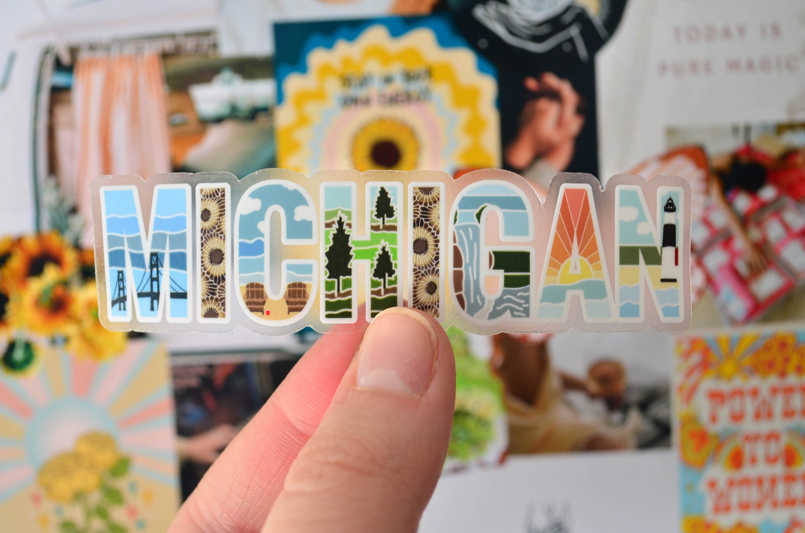CLEAR Michigan Sticker Vinyl Sticker Michigan Sticker Car - Etsy
