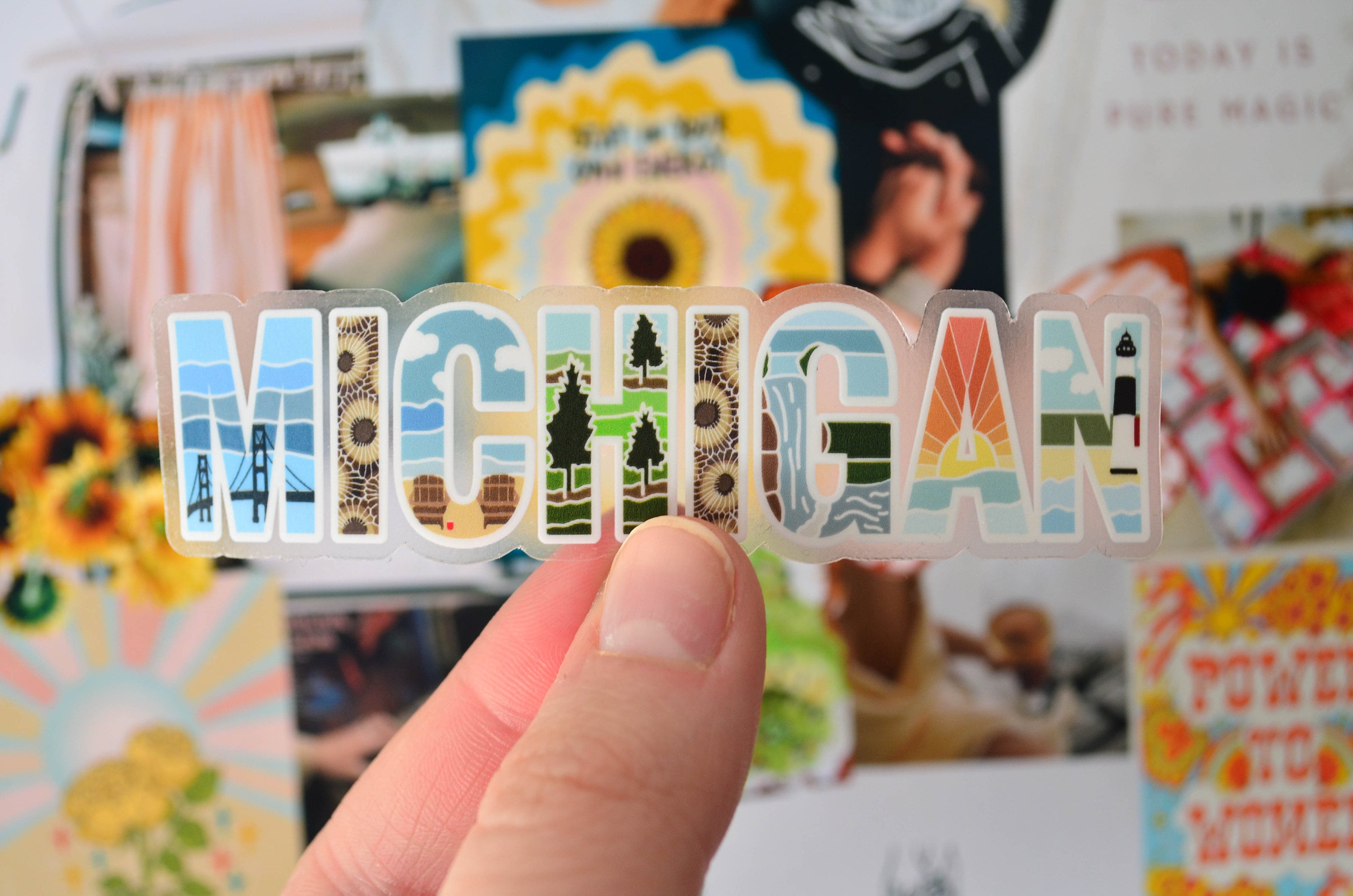 CLEAR Michigan Sticker Vinyl Sticker Michigan Sticker Car - Etsy